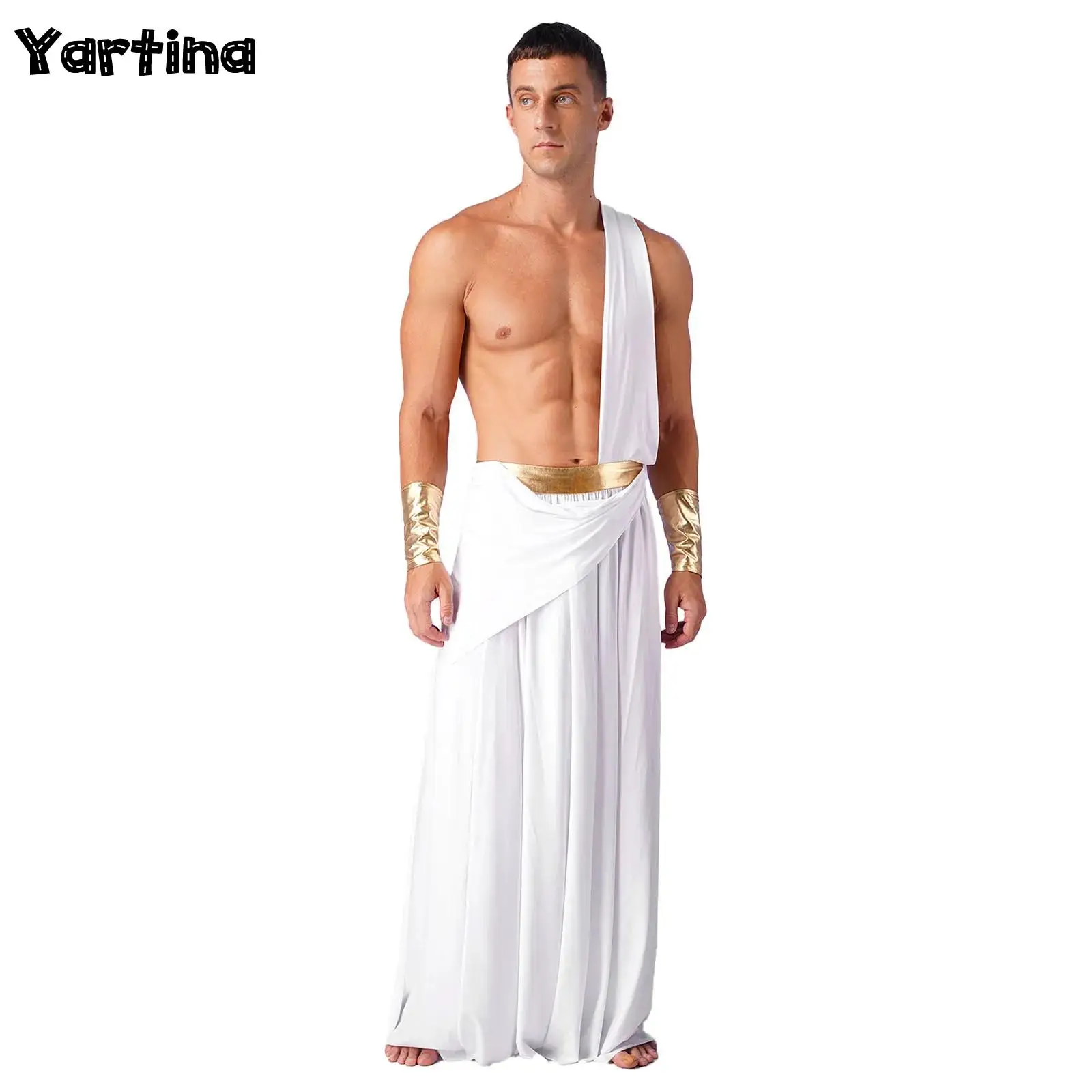 Mens Greek Warrior Gladiator Costumes Ancient Greek Cosplay Long Skirt ...