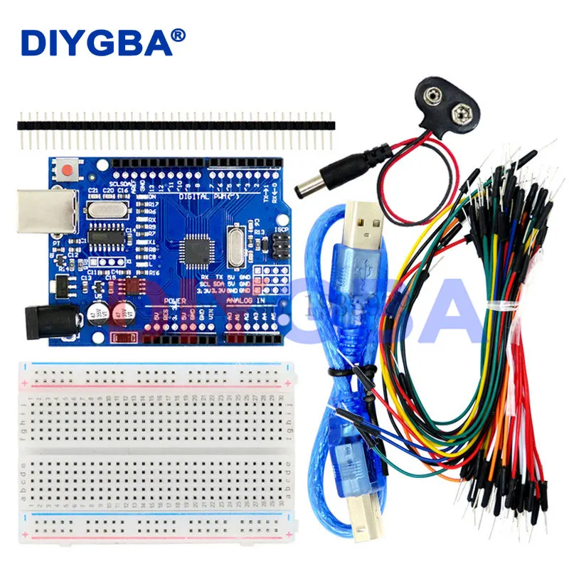 Starter-Kit-para-Arduino-Uno-R3-Breadboard-Jumper-Wires-Cabo-USB ...
