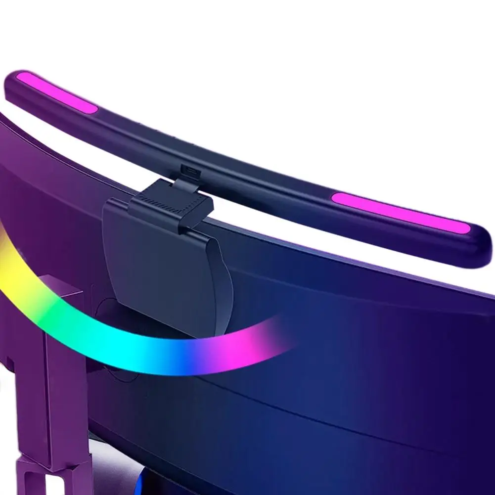 USB Curved Computer Monitor Hanging Led Light Bar RGB Background Night ...