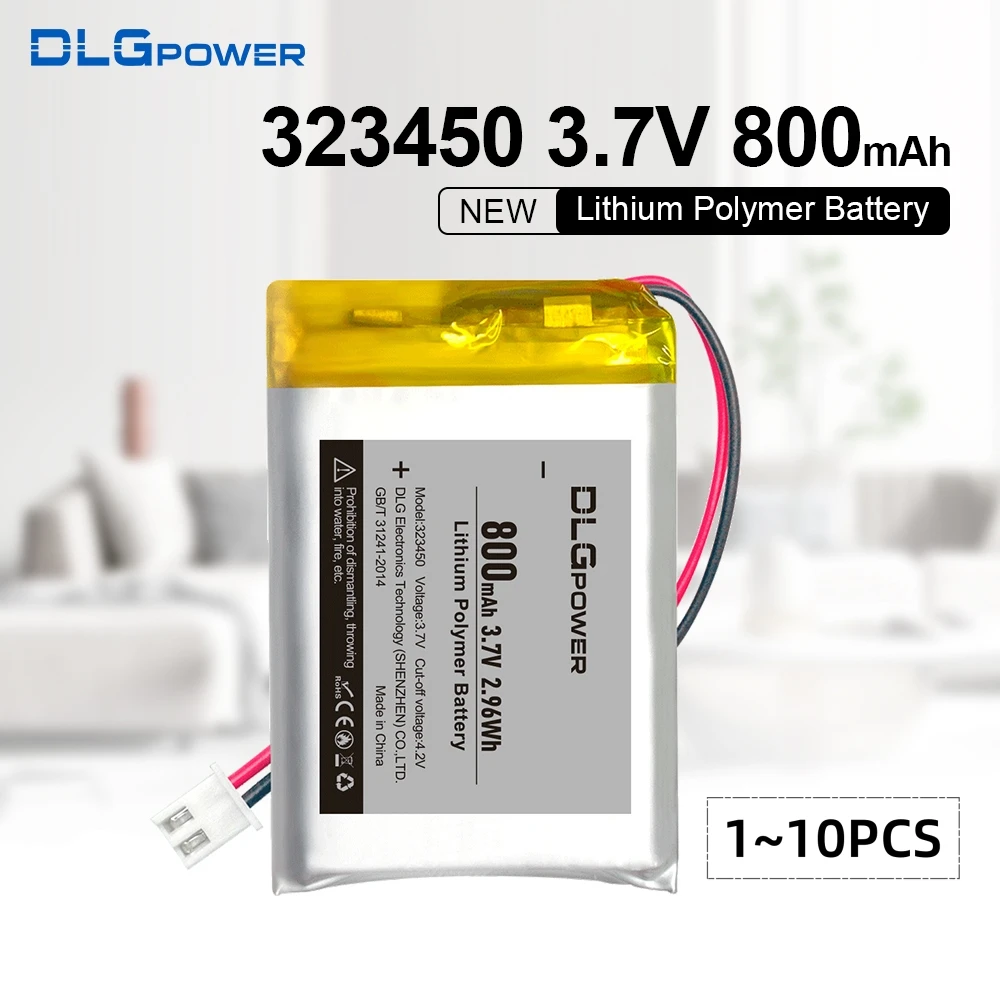 DLGpower-323450-3-7V-Lithium-Polymer-Battery-Pack-800mAh-Car-Logger ...