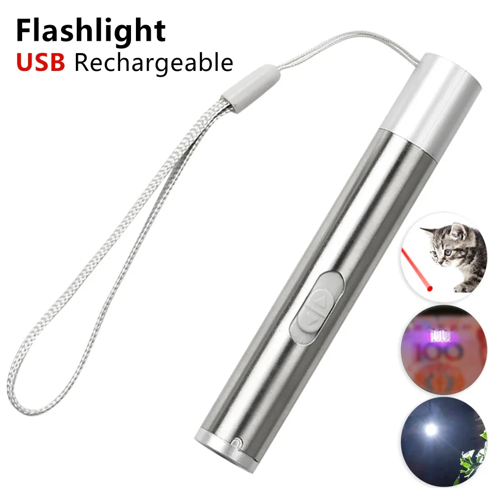 3in1-Multi-function-USB-Rechargeable-LED-Flashlight-Powerful-Mini-LED ...