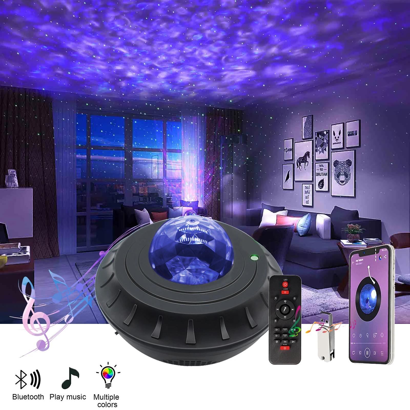 Star Galaxy Projector Night Light Starry Sky Led Lamp Nightlight ...