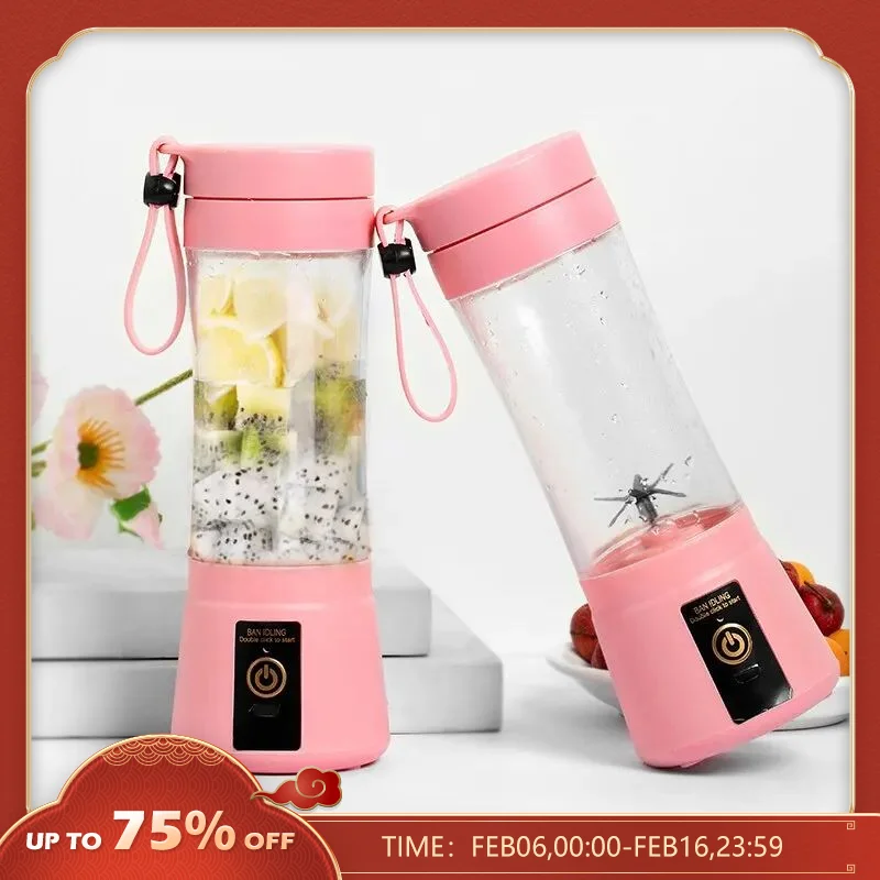 1Pc-Pink-Mini-Portable-Blender-Milkshake-Cup-With-USB-Rechargeable-6 ...