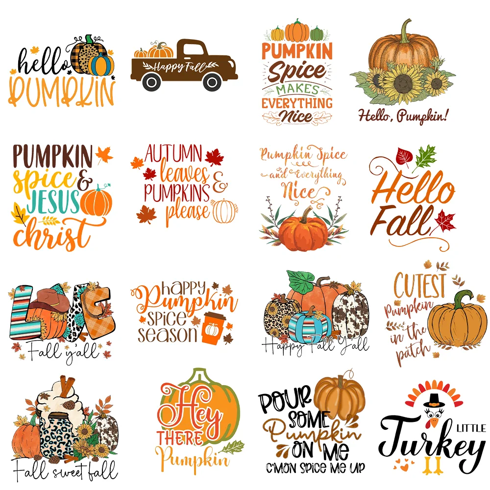 Thanksgiving-Iron-on-Transfers-Patches-Hello-Fall-Vinyl-Heat-Transfers ...