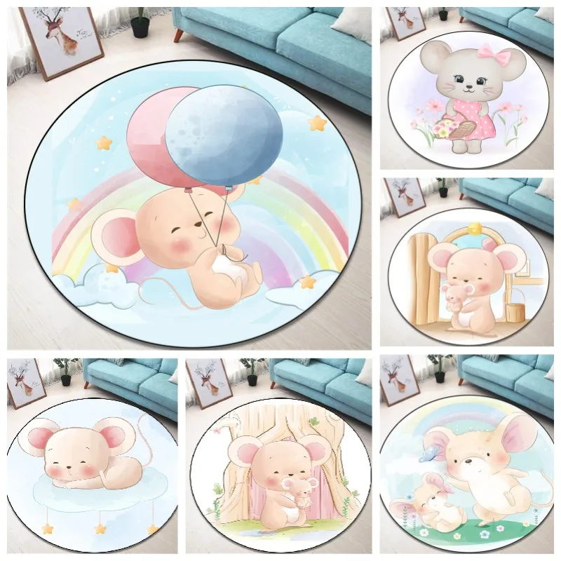 Cute-cartoon-mouse-round-carpet-Rugs-for-bedroom-Carpets-for-living ...