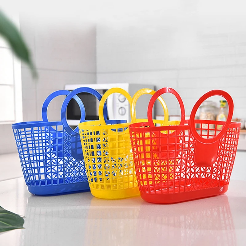 Hollow Plastic Shopping Baskets Kitchen Fruit Vegetable Storage Basket ...