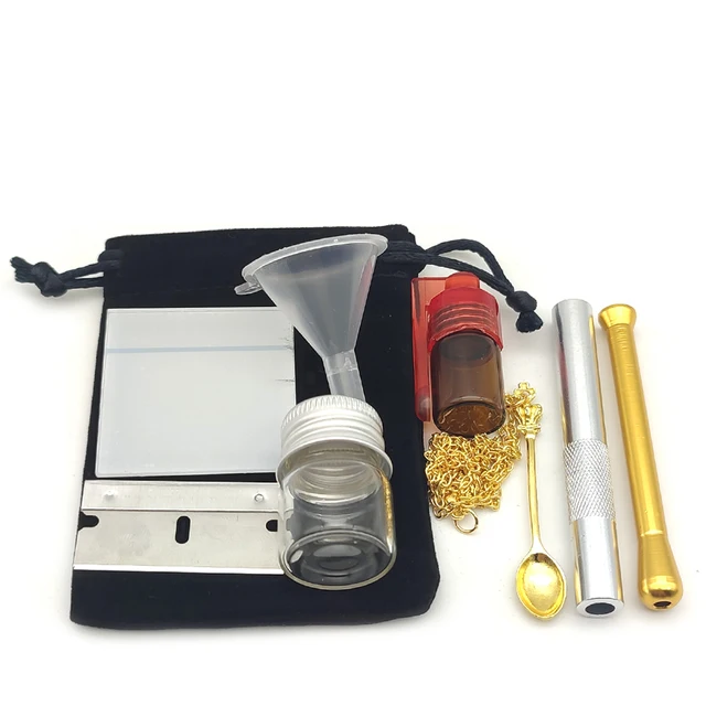 Snuff Kit com colher ajustável, Garrafa De Metal, Kit Sniffer, Funil De ...
