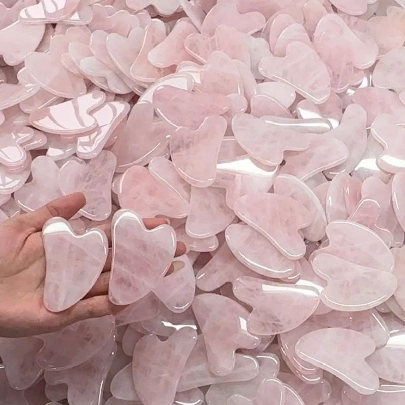 Natural Jade Stone Gua Sha Scraper Board Massage Tool Rose Quartz Face ...