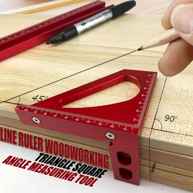New-Woodworking-Square-Drawing-Line-Ruler-Protractor-Aluminum-Alloy ...
