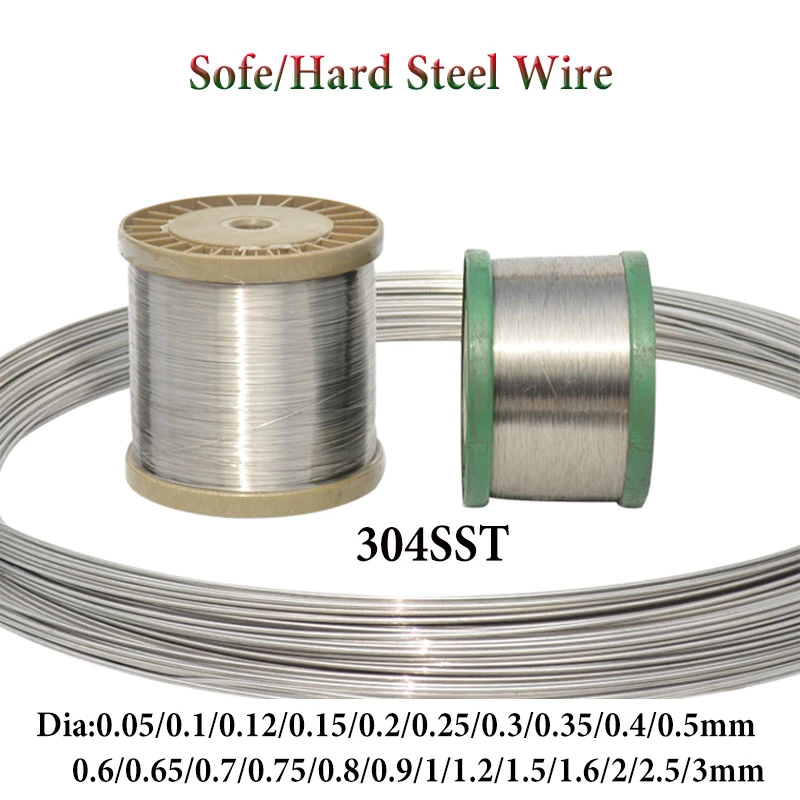 5 Meters Soft/Hard Steel Wire 304 Stainless Steel Wire Single Strand ...
