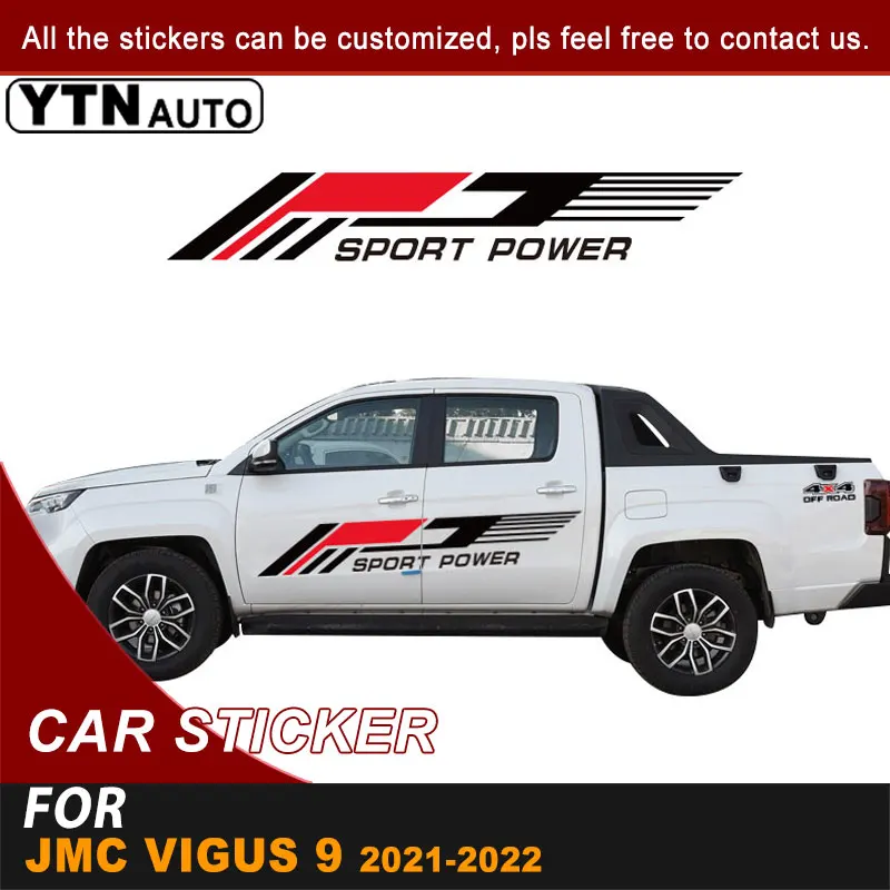 For-JMC-Vigus-9-2021-2022-Side-Door-Body-Car-Sticker-Sport-Power-Raing ...