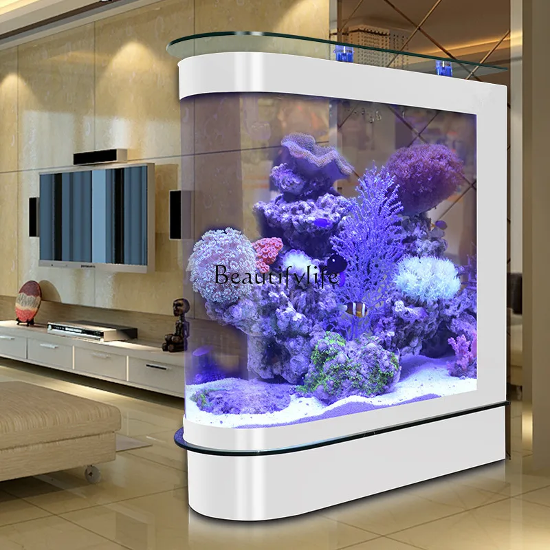 Aquarium-U-Shaped-Bottom-Filter-Glass-Fish-Tank-Floor-Screen-Partition ...