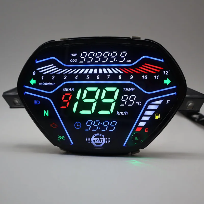 2023-199Km-Digital-Motorcycle-Speedometer-LED-Dashboard-RPM-For-EX5 ...