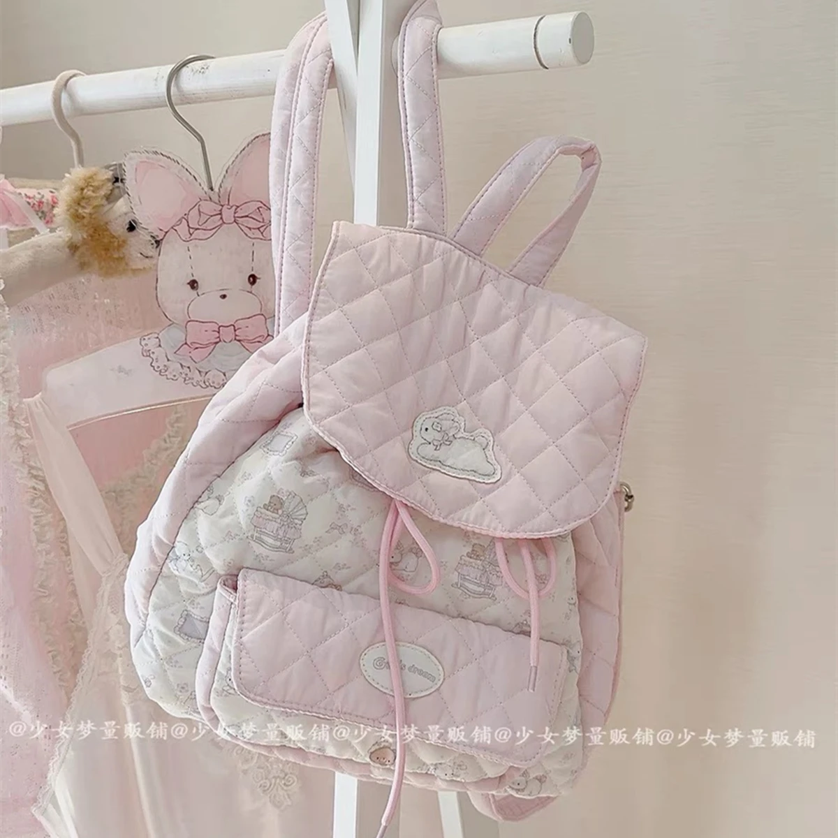 Pink Girl printing Bag Cute Schoolbag Student Birthday Gift New ...
