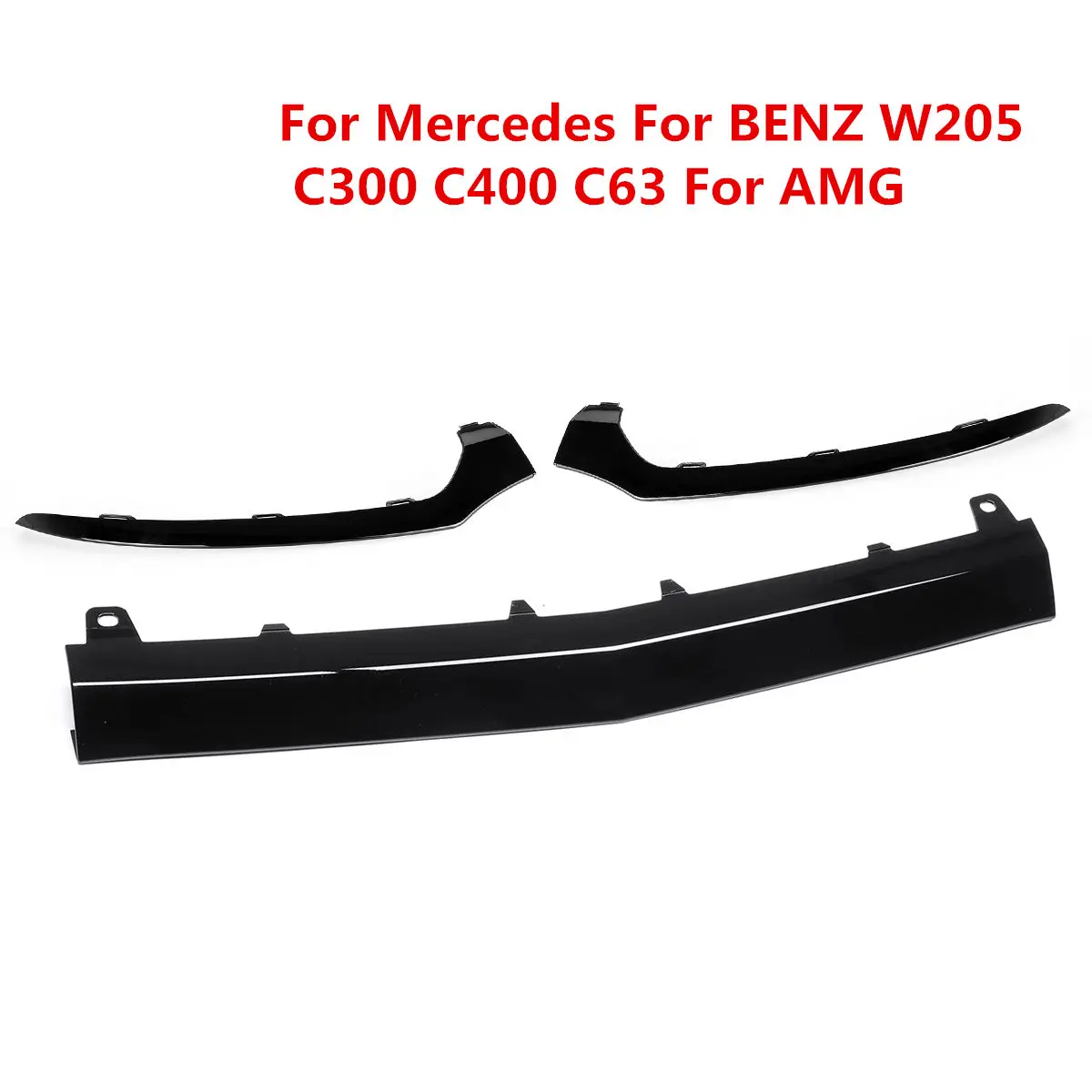 Car-Front-Bumper-Lower-Chrome-Trim-Cover-For-Mercedes-Benz-W205-C300 ...