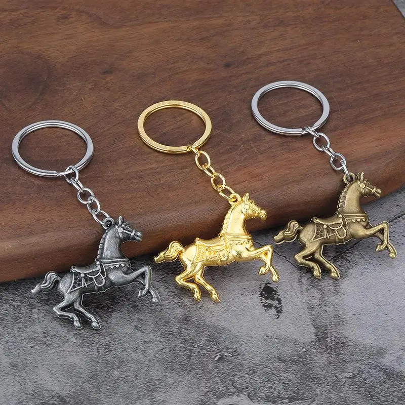 1PC 3D Three-dimensional Metal War-horse Keychain Backpack Pendant ...