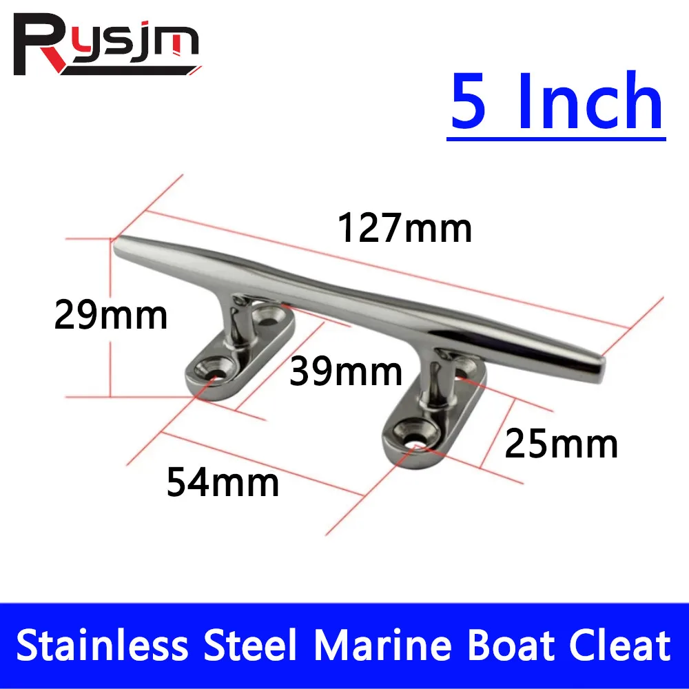 Hd 5 Inch Boat Dock Rope Line Cleat Marine Grade Stainless Steel ...