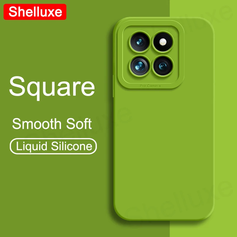 For-Xiaomi14-Case-Shelluxe-Square-Liquid-Silicone-Soft-Cover-For-Xiaomi ...