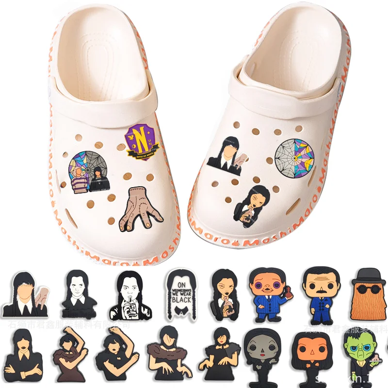 Wednesday Addams Shoe Charms Buckle Thing Hand Garden Shoe Decoration ...