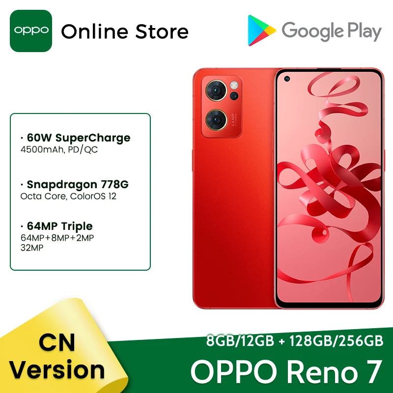 OPPO teléfono inteligente Reno7 5G, 128GB/256GB, Snapdragon 778G, 6,43 ...