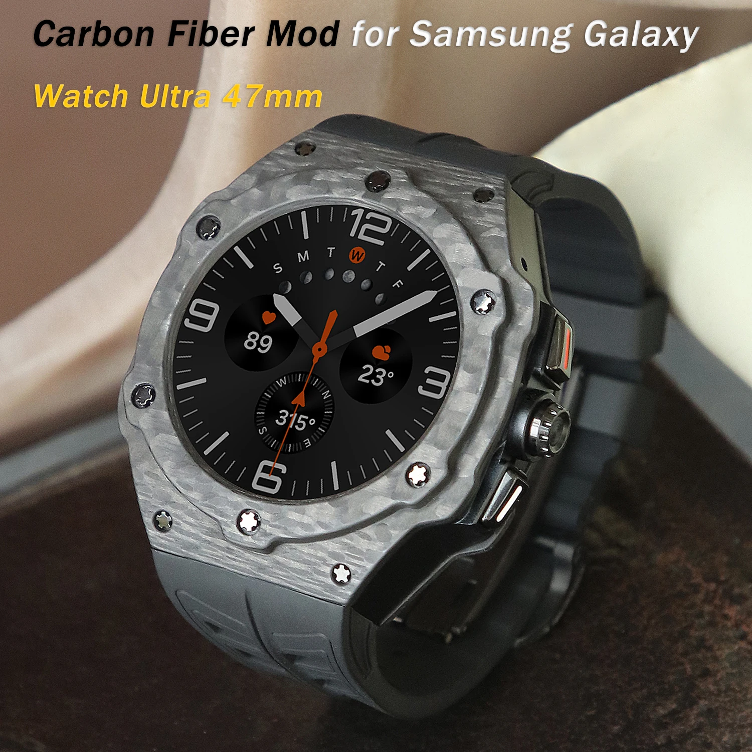 Luxury Modification Kit for Samsung Galaxy Watch Ultra 47mm Carbon ...