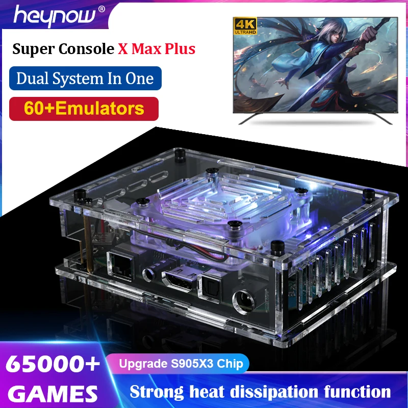 Heynow New Classic Retro Super Console X Max Plus S905x3 Cpu 62000 ...