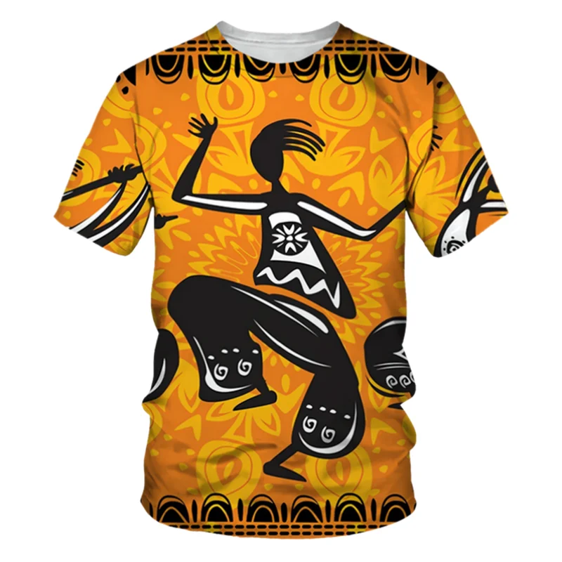 African Ethnic Style T-shirts 3D Print Summer Streetwear Crew Neck ...