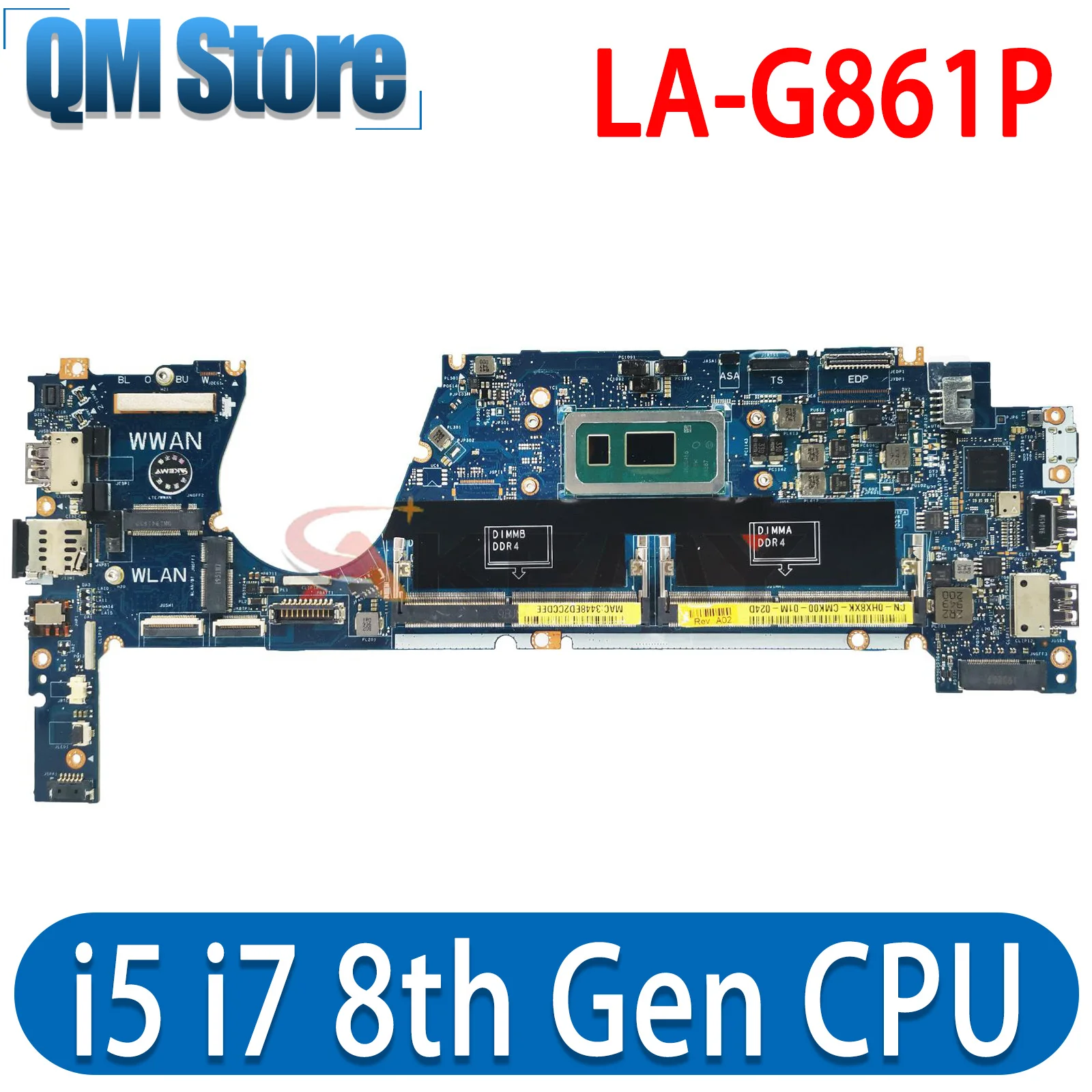 EDC30 LA-G861P Mainboard For Dell Latitude 7300 Laptop Motherboard CPU ...
