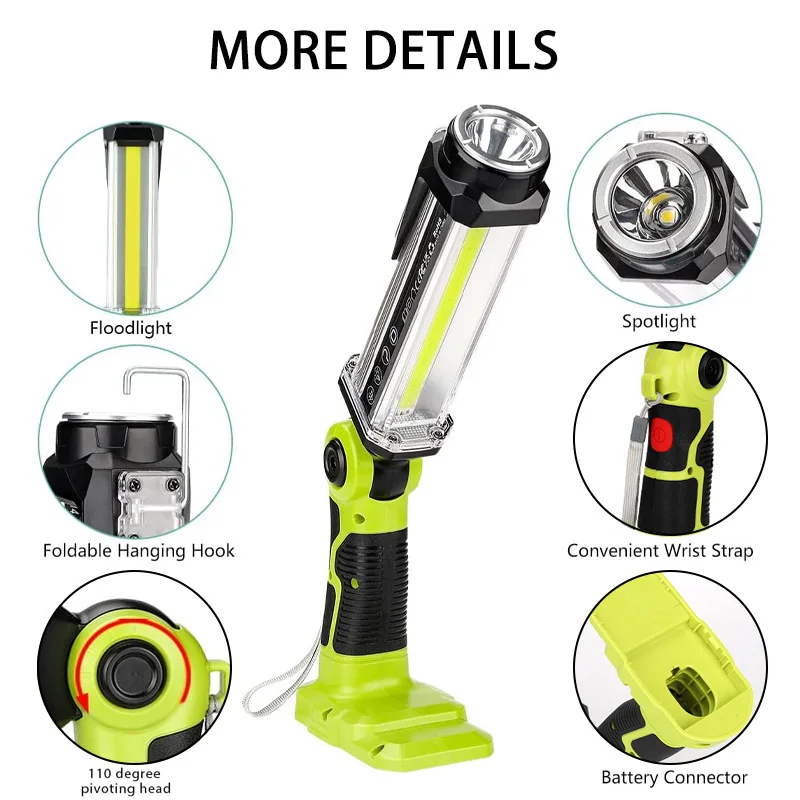 Linterna-reflectora-para-Ryobi-luz-de-trabajo-LED-inal-mbrica-de-18V ...