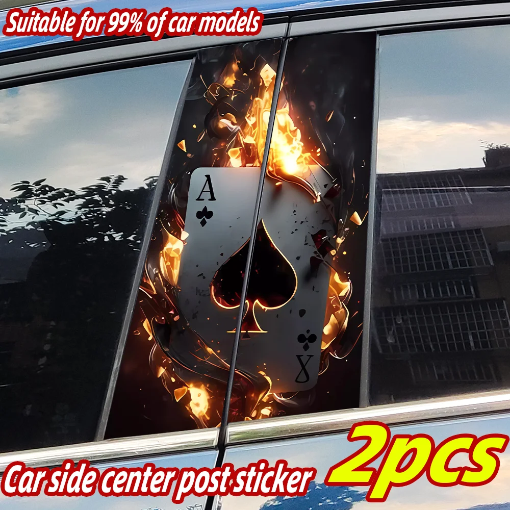 Poker Car Stickers Car B-pillar Decal Waterproof Stickers Auto Center ...