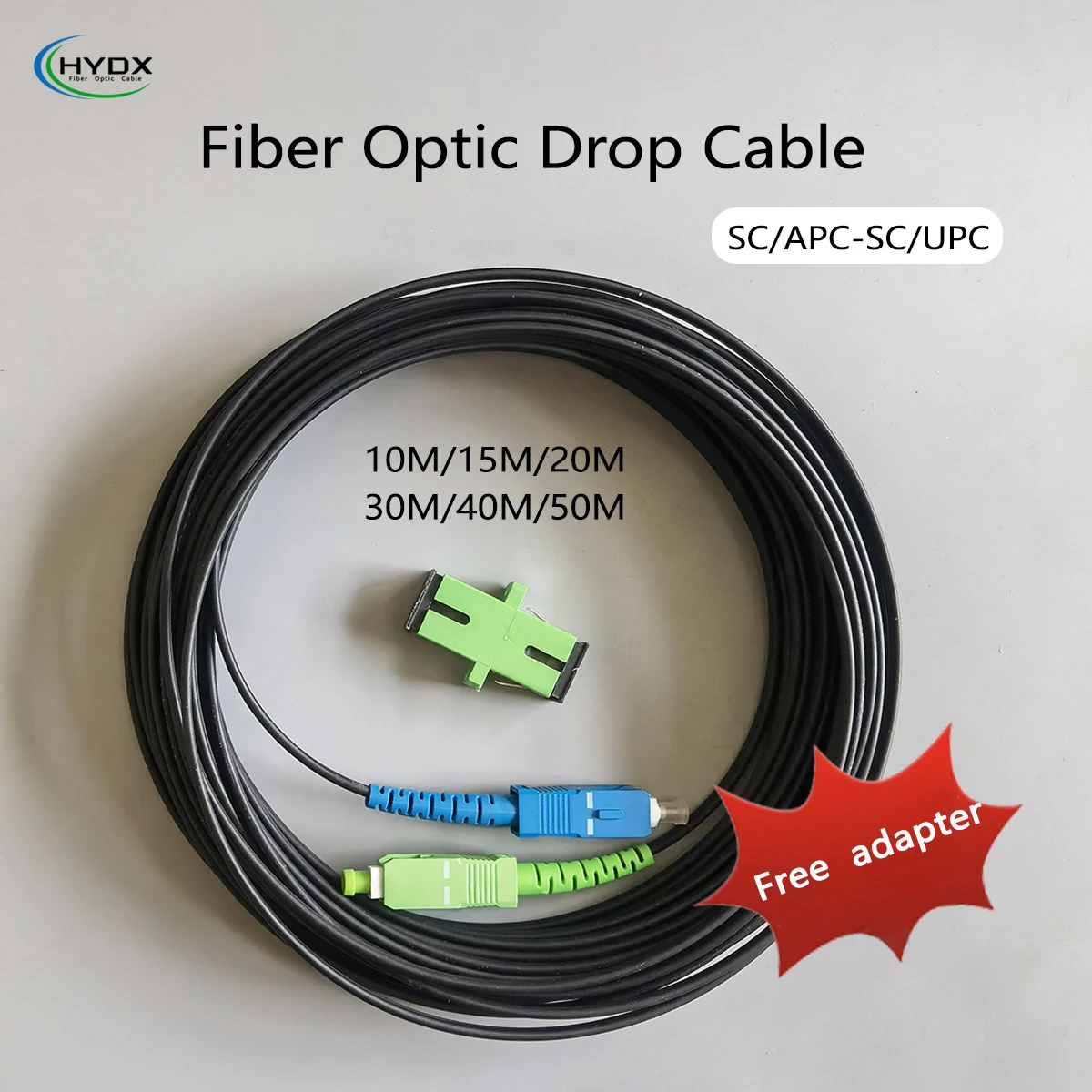 10M/15M/20M/30M/40M/50M Indoor Fiber Optic Drop Cable Single-Core Black ...
