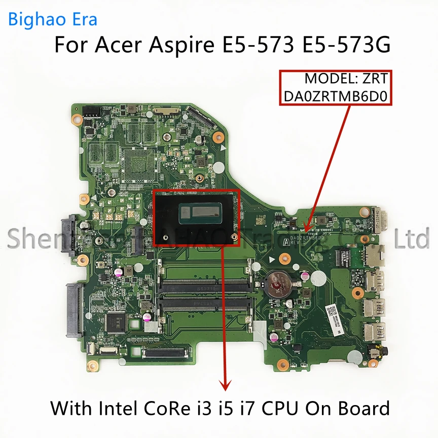 For Acer Aspire E5-573 E5-573G ZRT Laptop Motherboard DA0ZRTMB6D0 With Intel i3 i5 i7 CPU DDR3 ...