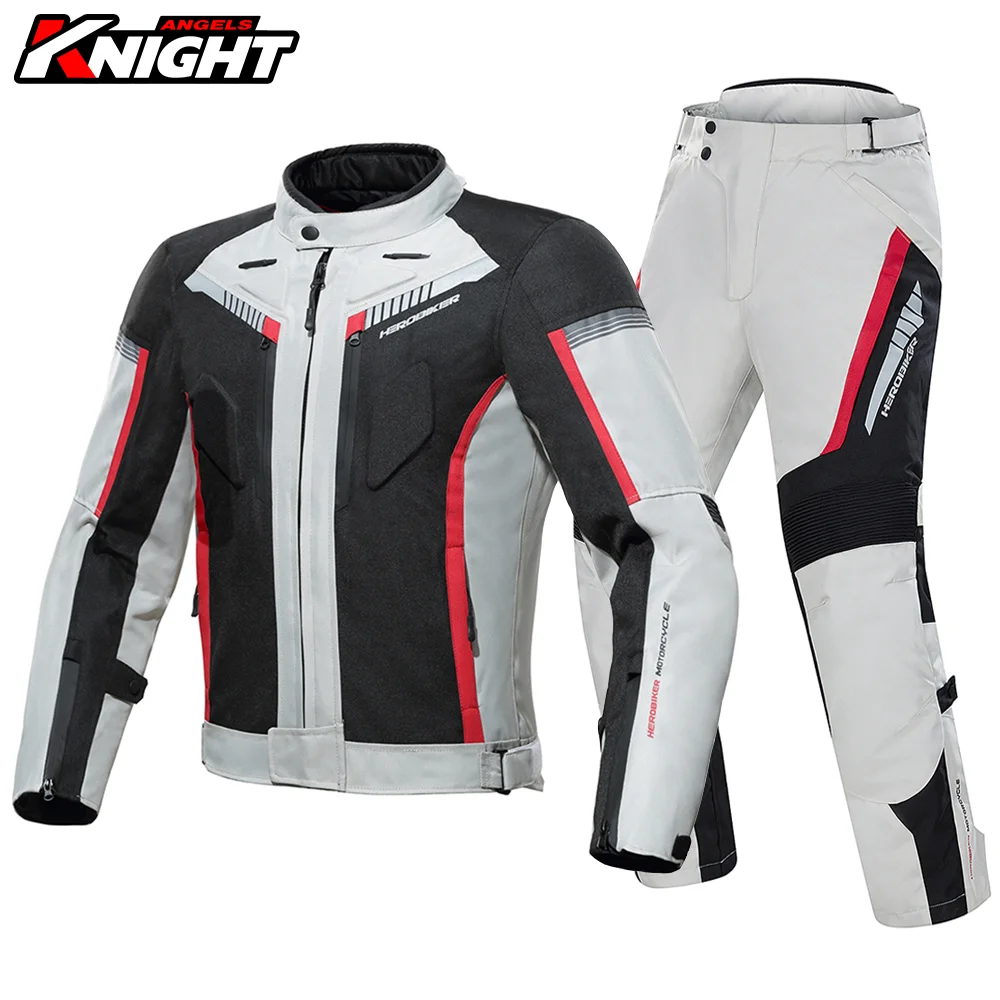 Motorcycle-Jacket-Pants-Suit-Waterproof-Reflective-Racing-Jacket-Men ...
