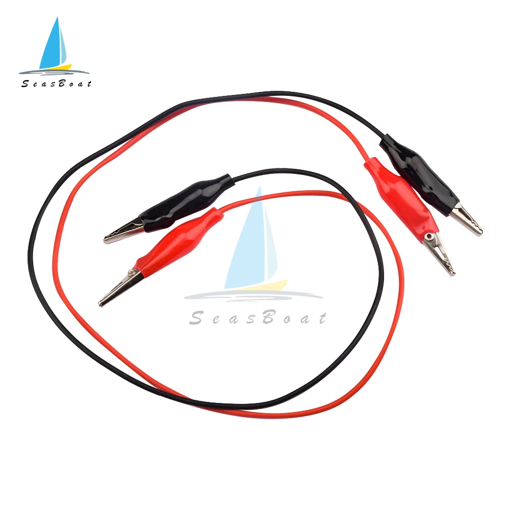 0.5 meter Length 0.5m Red + 0.5m Black Alligator Clips Crocodile Cable ...