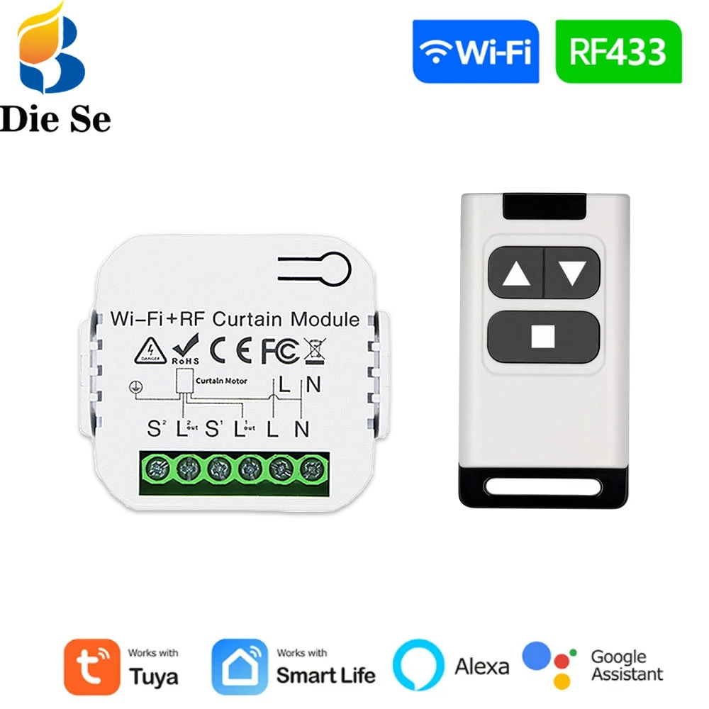 Smart Wifi Rf Curtain Switch Tuya Smart Life Roller Shutter Module ...