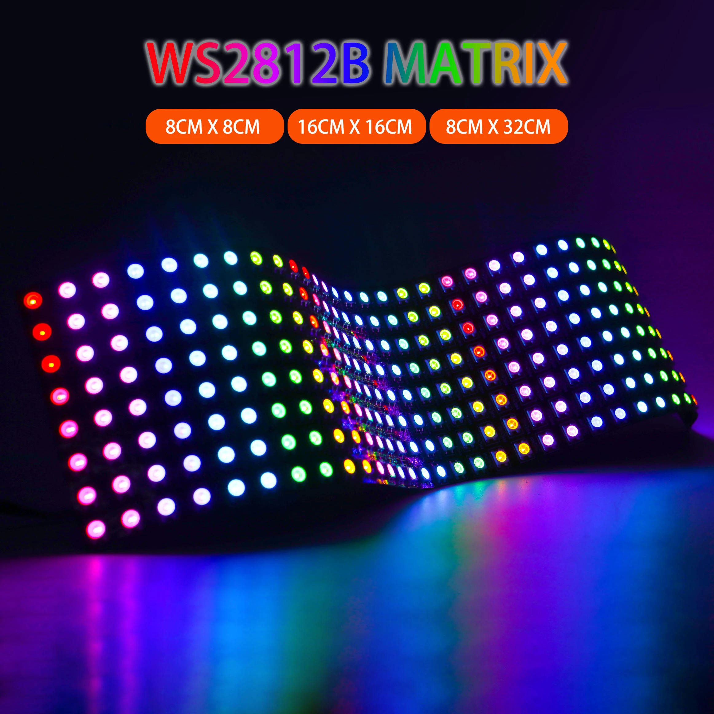 WS2812B RGB Matrix LED Panel AYDINLATMA WS2812 dijital esnek ayrı ...