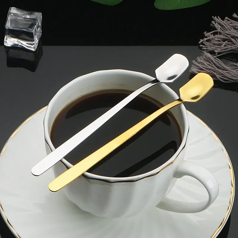 2PC-Long-Handle-Spoon-Creative-Dessert-Coffee-Mixing-Square-Headed ...