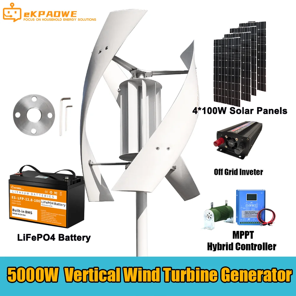 Low-Noise-5000W-Vertical-Wind-turbine-Generator-12v-24v-48v-Alternative ...