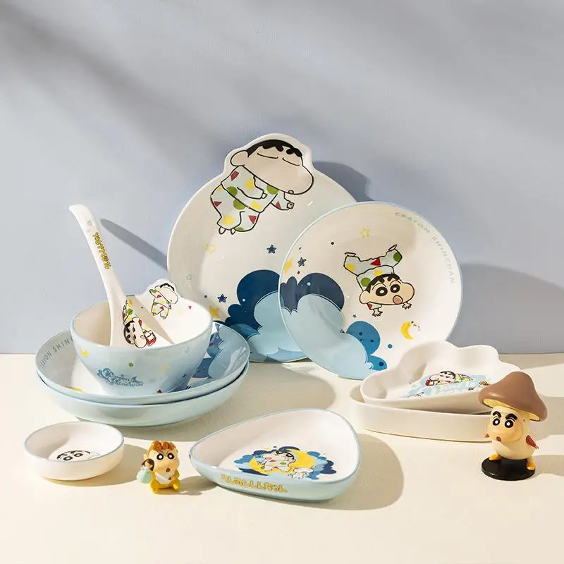 Juego-de-cuencos-Crayon-Shin-Chan-platos-delicados-y-creativos-Material ...