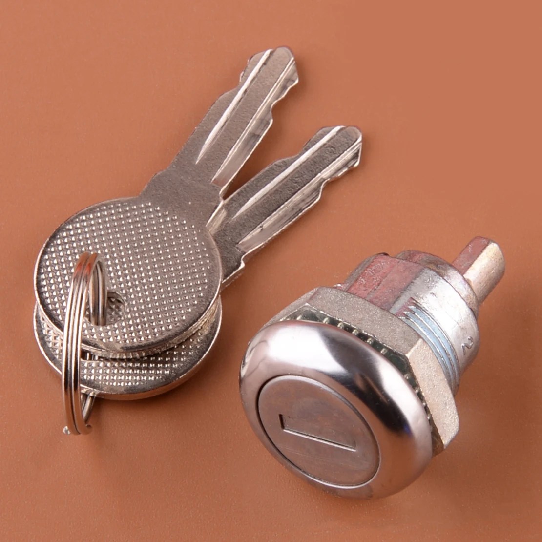 Car Rear Lock Cylinder with Keys Silver Fit for Folding T Handle Latch ...