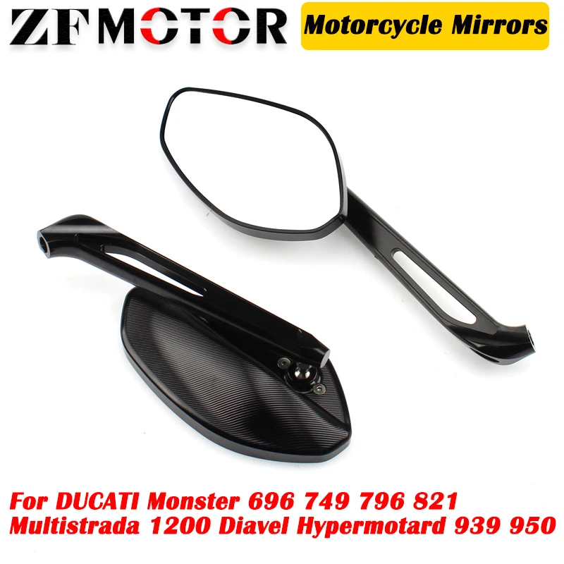 Motorcycle Rearview Side Mirror Handlebar Mirror For DUCATI Monster 696 ...