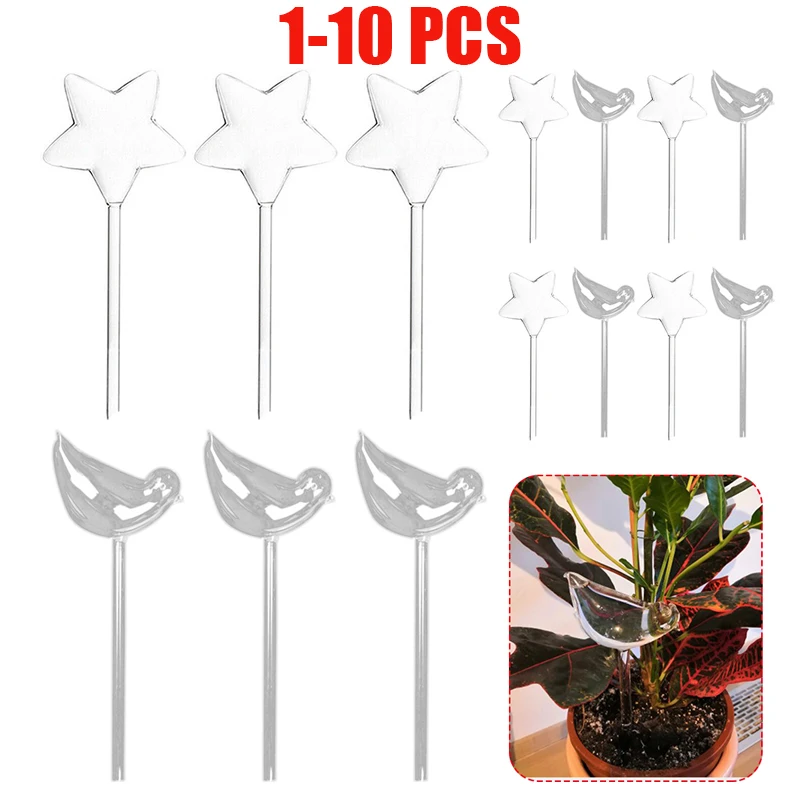 1-10PCS Automatic Plant Watering Bulbs 24*9CM Self Watering Star/Bird ...