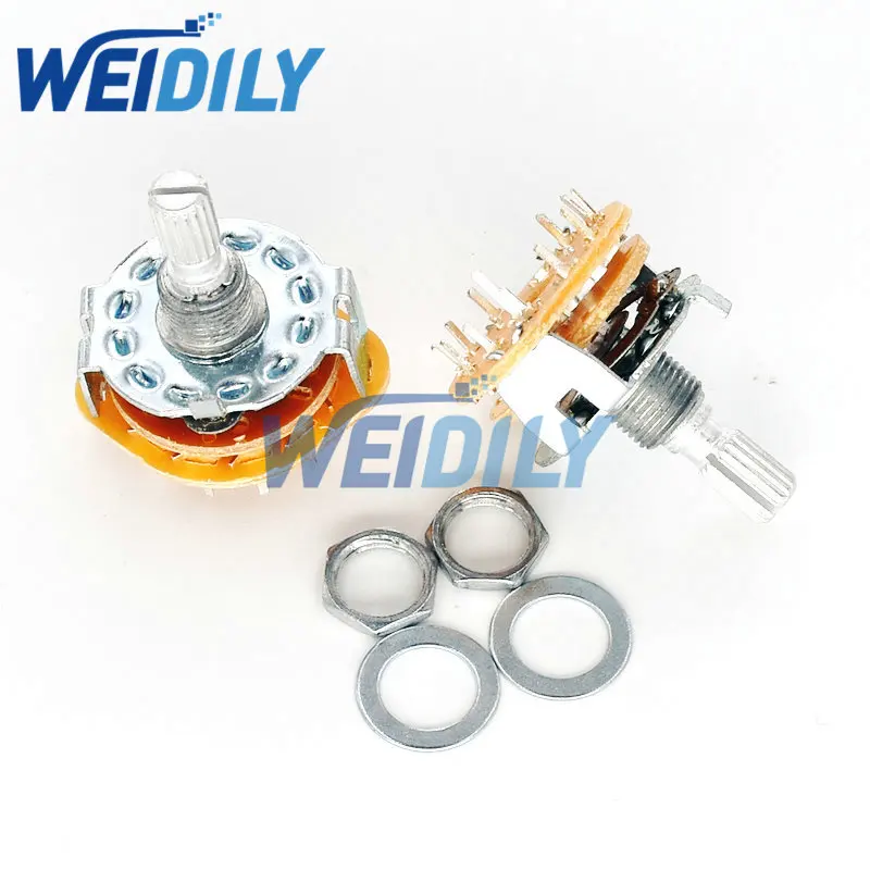 1pcs Rs25 Shaft Panel Mount 1p11t Rotary Switch Selector Band 1 Pole 11 ...