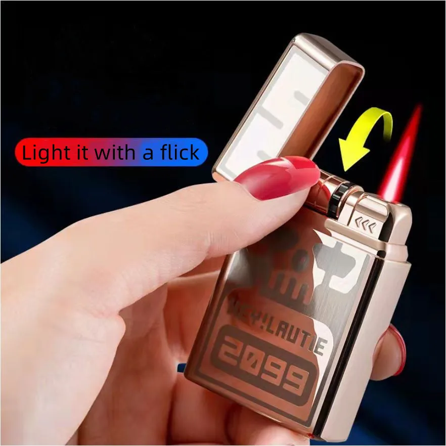 Creative-Inflatable-Electronic-Induction-Lighter-Metal-Windproof-Pulley ...