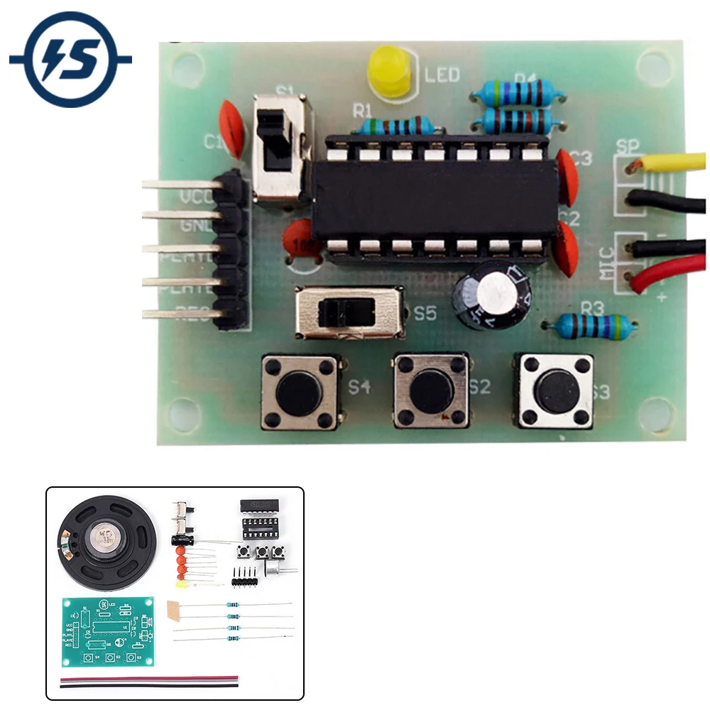 Diy Electronic Kits 20s Dc 3-5v Voice Sound Recording Recorder Module ...