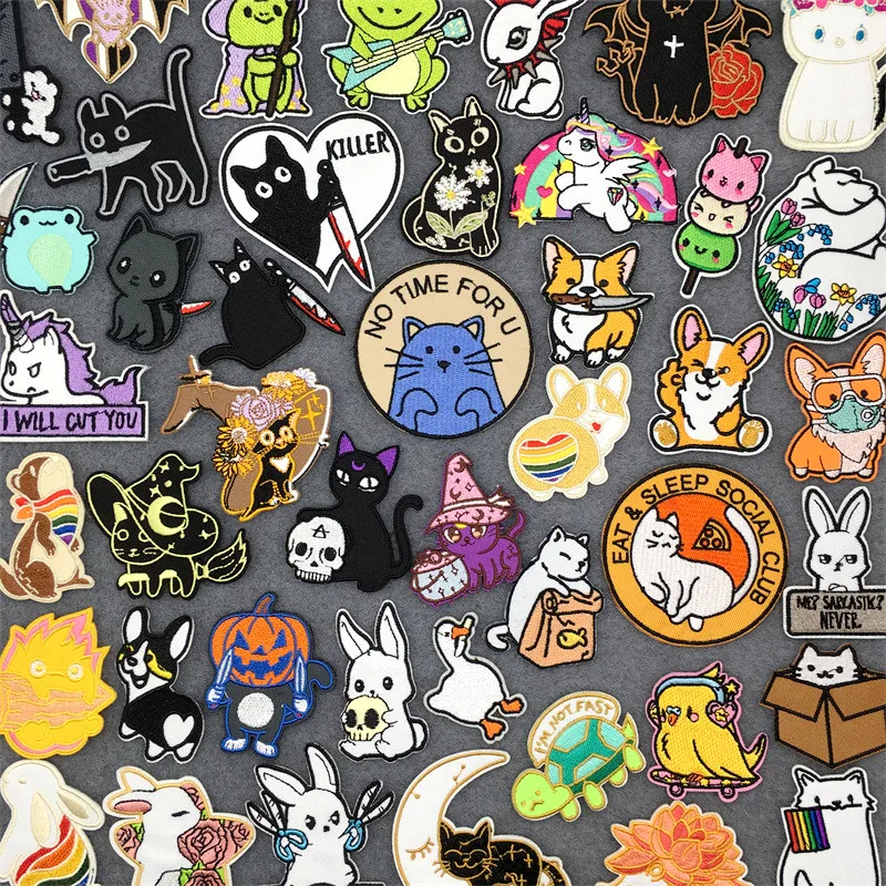 Cartoon Embroidered Patches for Clothing Thermoadhesive Patches on ...