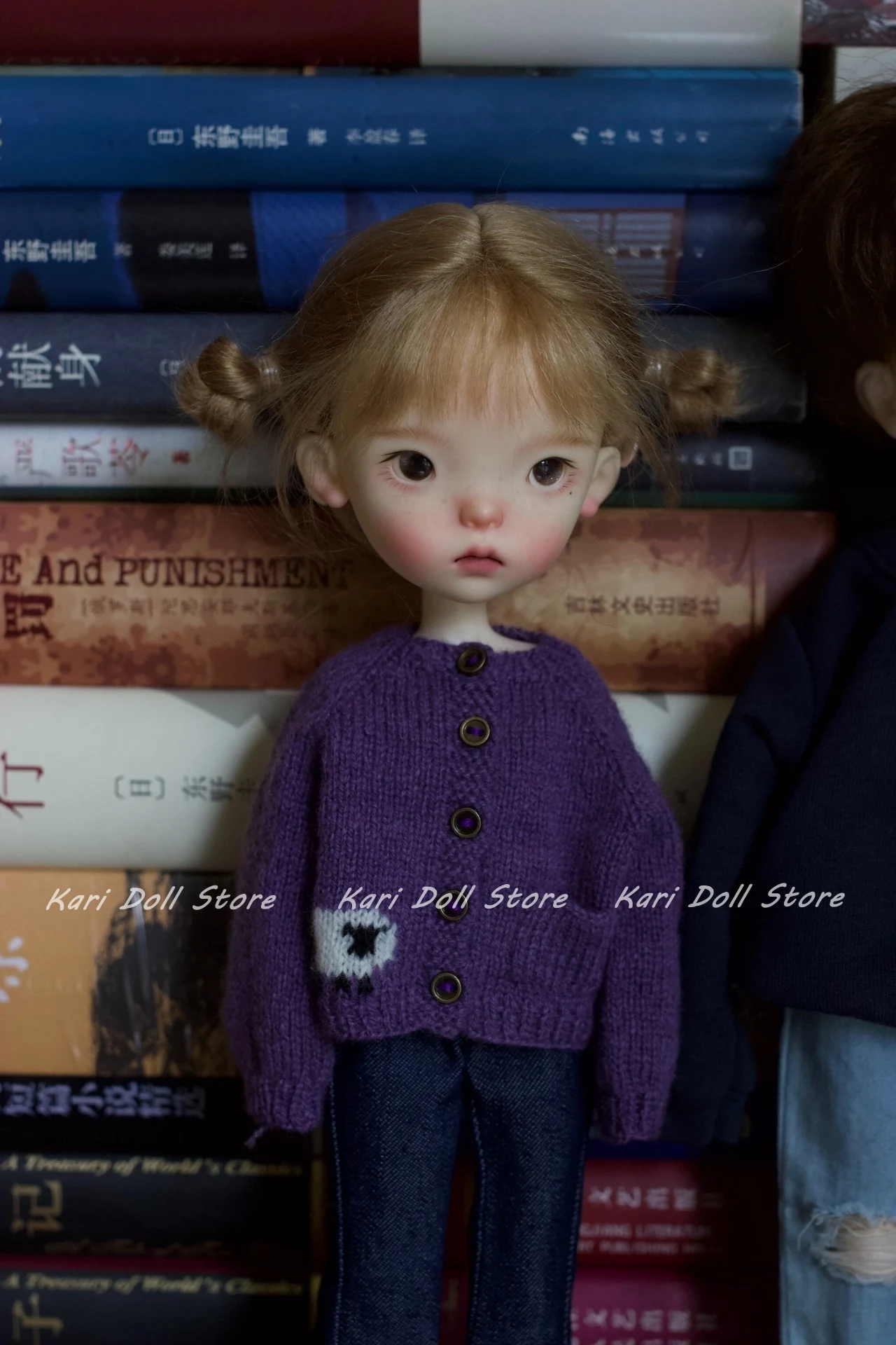 Kari-Doll-Clothes-and-skirts-dress-Hand-knitted-purple-sheep-blea ...