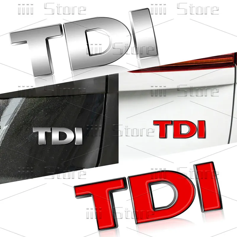 3D ABS Car Styling TDI Letter Logo Trunk Sticker Grill Emblem Decal For ...
