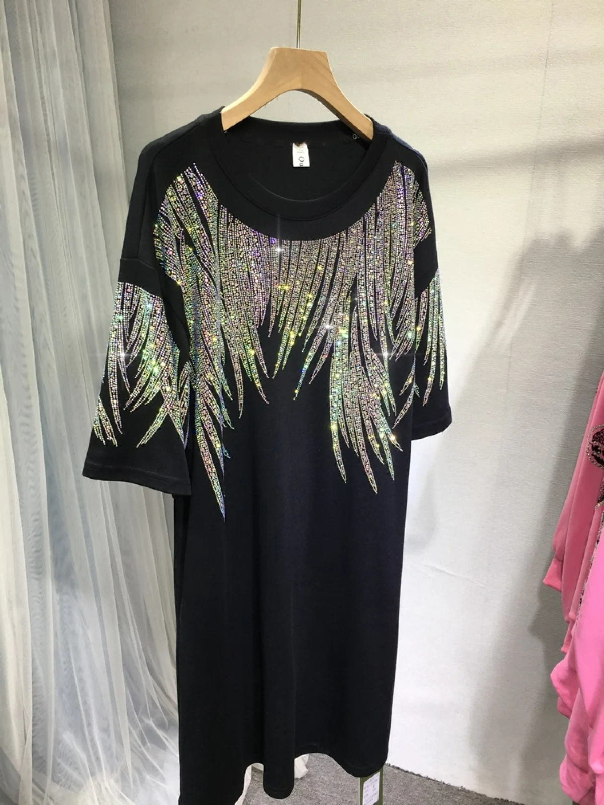 Rhinestone Brand Luxury Tshirt Dresses for Women New Elegant Evening ...
