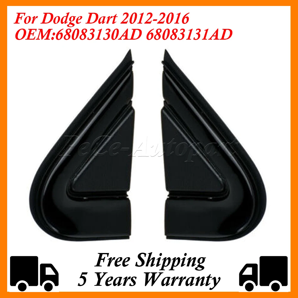 For-Dodge-Dart-2012-2016-Car-Black-Front-Window-Triangle-Plate-Triangle ...